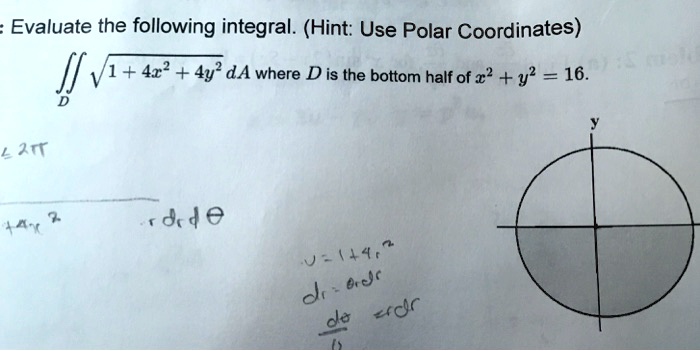 Evaluate the following integral hint use polar coordinates...