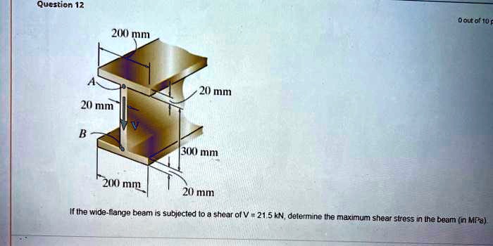 SOLVED: 0 out of 10 200 mm 20 mm 20 mm B 300 mm 200 mm 20 mm If the ...