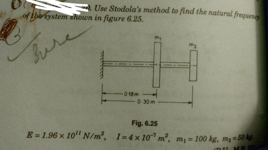 [GET ANSWER] Use Stodola's method to find the natural frequency of the ...