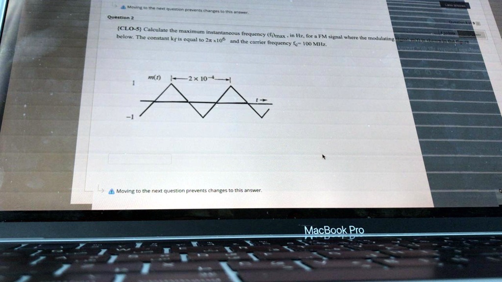 SOLVED: Calculate the maximum instantaneous frequency (fi)max, in Hz ...