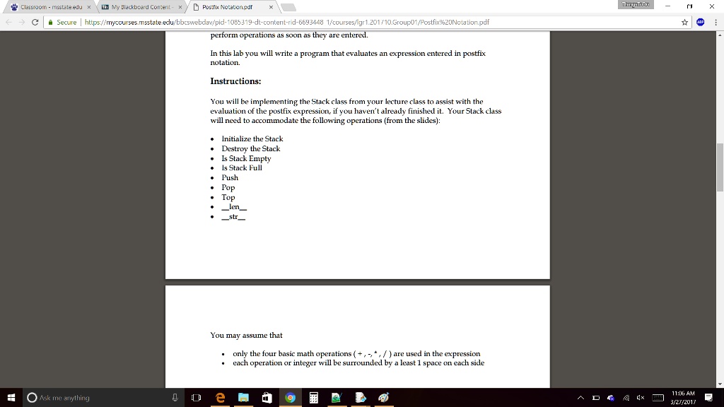 perform operations as soon as they are entered. In this lab you will write a program that ...
