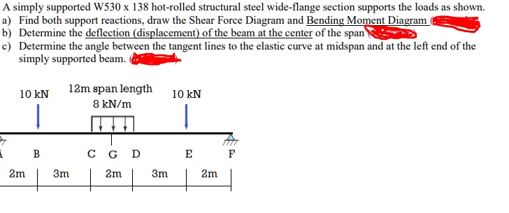 SOLVED: A simply supported W530 x 138 hot-rolled structural steel wide ...