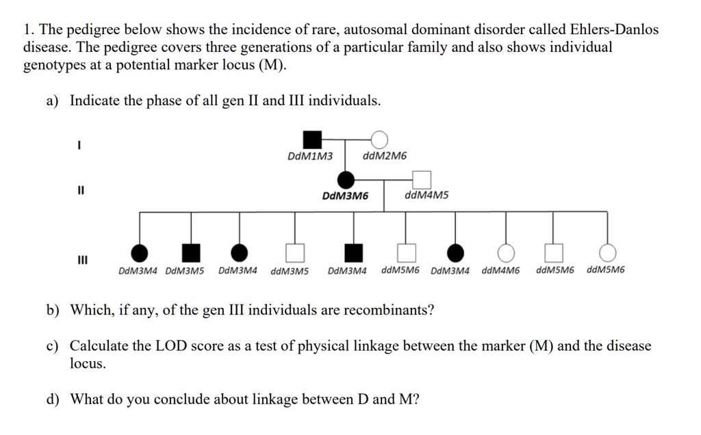 Solved The Pedigree Below Shows The Incidence Of Rare Autosomal