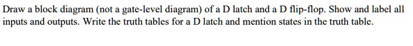 Draw a block diagram (not a gate-level diagram) of a D latch and a D ...