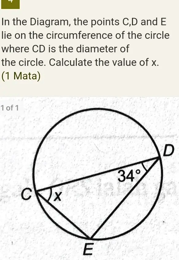 SOLVED: In the diagram, the points C, D, and E lie on the circumference of the circle where CD ...