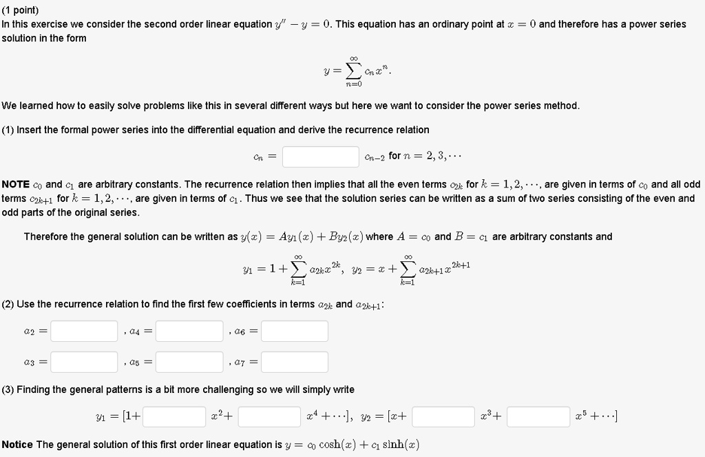 point in this exercise we consider the second order linear equation y y ...