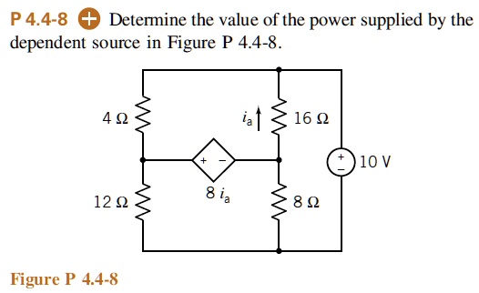 P 4.4-8 Determine the value of the power supplied by the dependent source in Figure P 4.4-8.