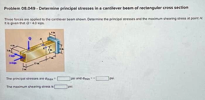 SOLVED: Problem 08.049 - Determine principal stresses in a cantilever ... SOLVED: Problem 08.049 - Determine principal stresses in a cantilever ...