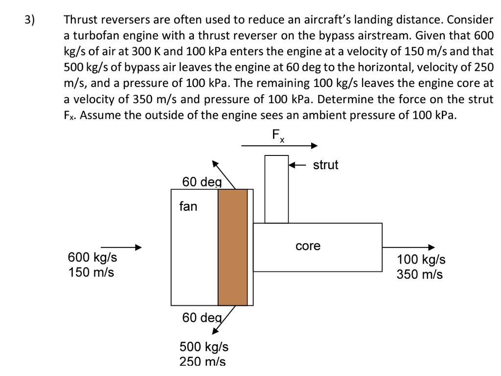 3) Thrust reversers are often used to reduce an aircraft's landing ...