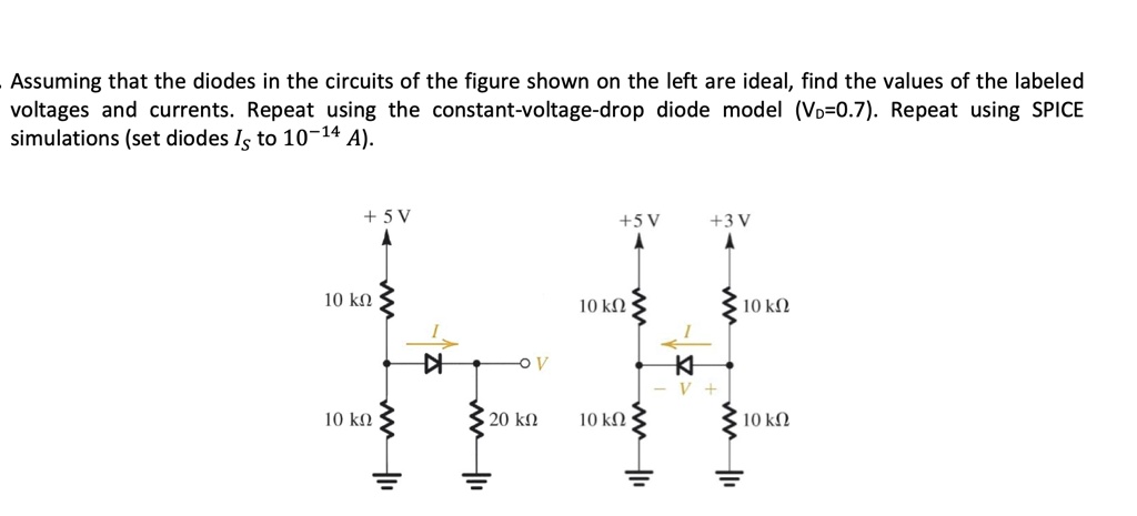 SOLVED:Assuming that the diodes in the circuits of the figure shown on ...