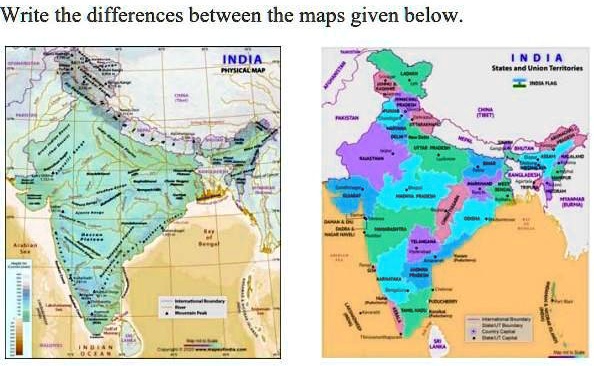 SOLVED: Write the differences between the maps given below. Write the ... SOLVED: Write the differences between the maps given below. Write the ...