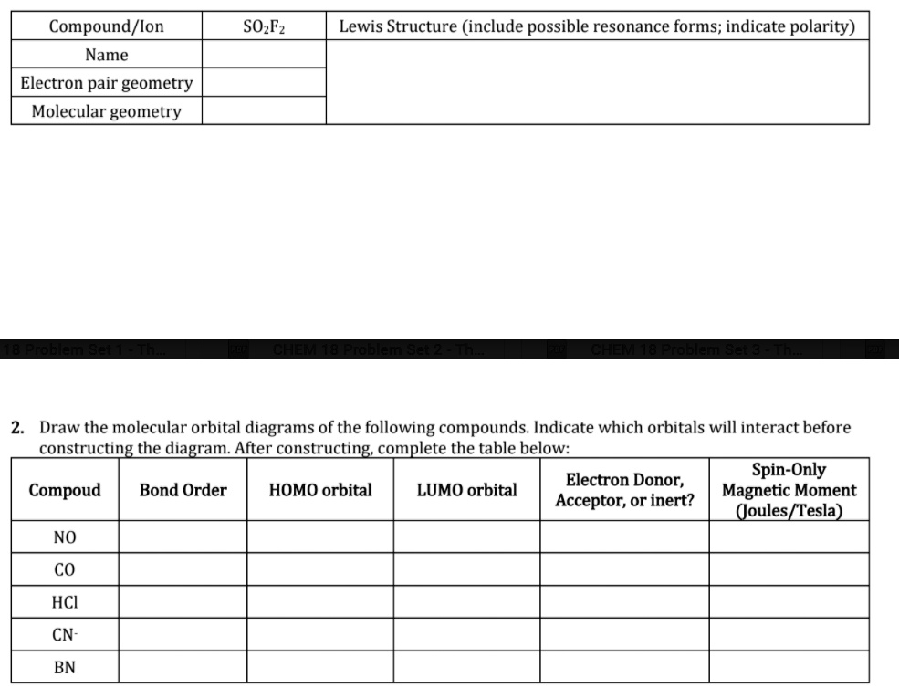 SOLVED: Compound/Ion Name Electron pair geometry Molecular geometry ...