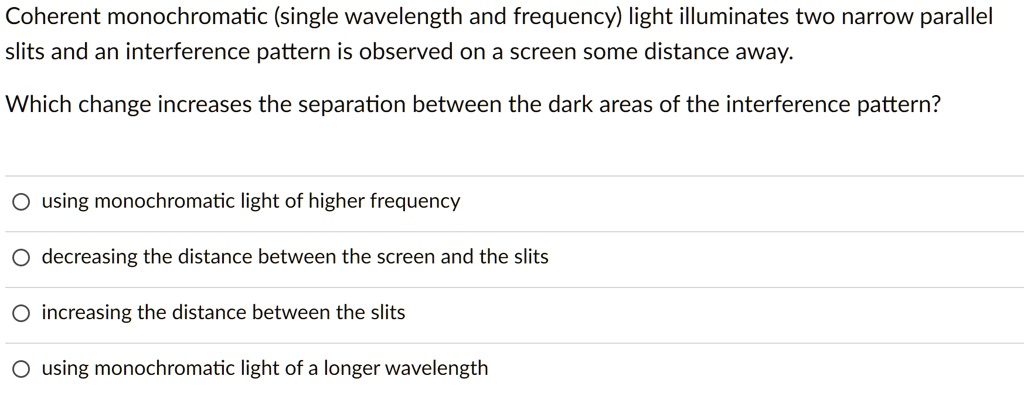 Coherent monochromatic (single wavelength and frequency) light ...