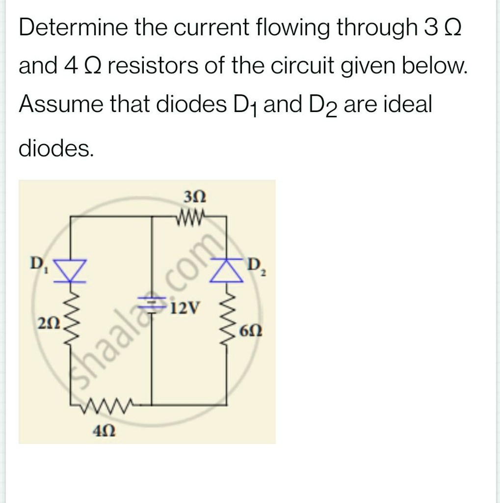 determine the current flowing through 3 q and 4 resistors of the circuit given below assume that ...