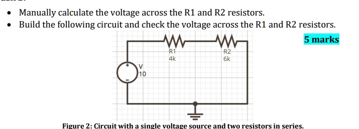 Manually calculate the voltage across the R1 and R2 resistors. Build ...