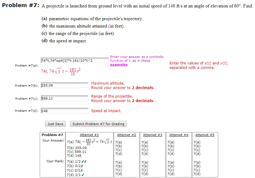 problem 7 a projectile is launched from ground level with an initial ...