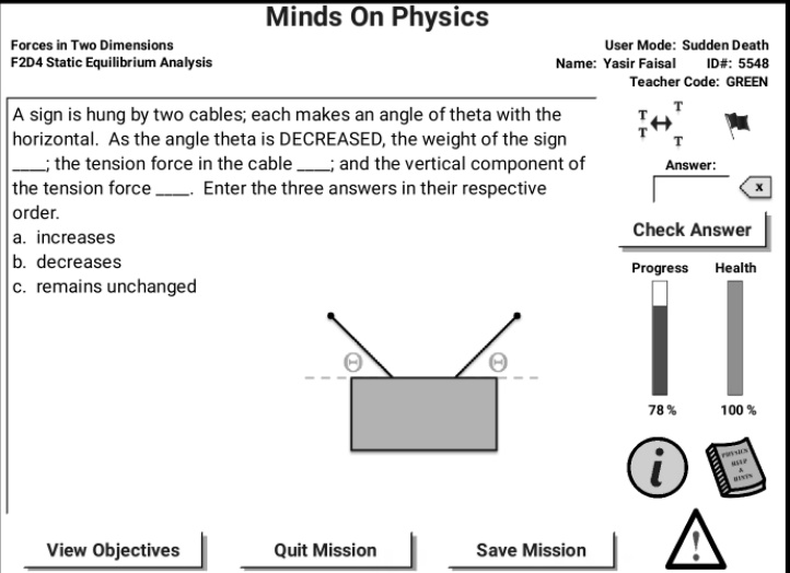 SOLVED: Minds On Physics Forces in Two Dimensions F2D4 Static ...