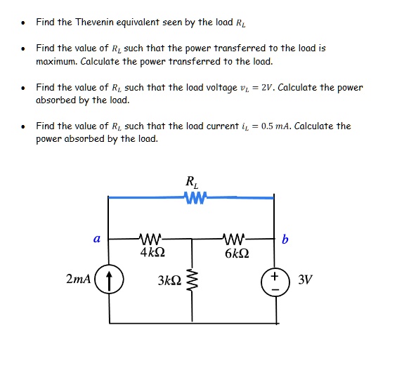 SOLVED: Find the Thevenin equivalent seen by the load R. Find the value of R such that the power ...