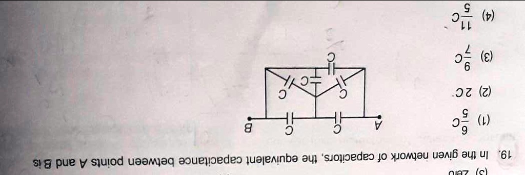 19. In the given network of capacitors, the equivalent capacitance ...