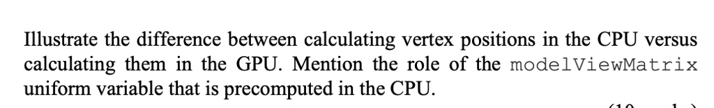 SOLVED: Illustrate the difference between calculating vertex positions ...