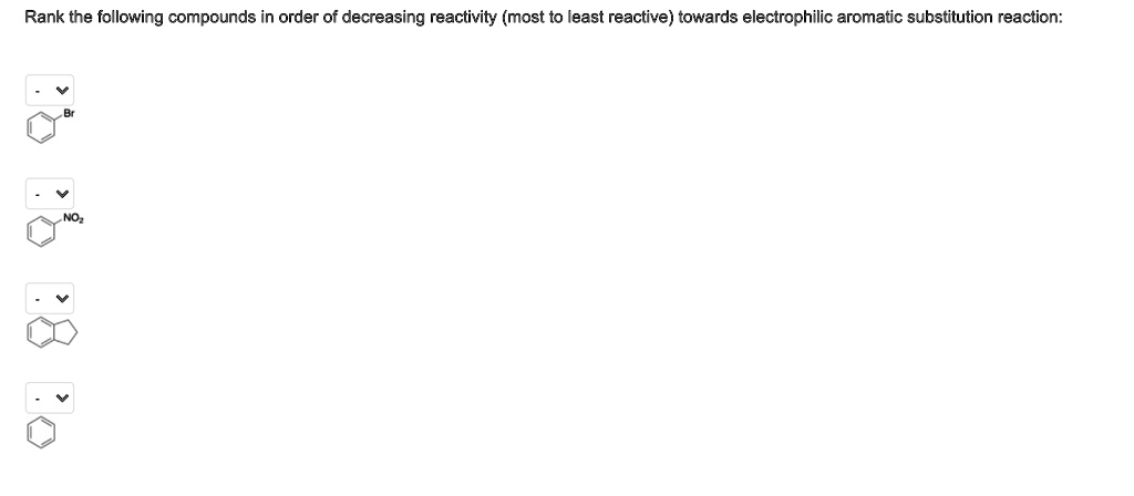 Solved Rank The Following Compounds In Order Of Decreasing Reactivity