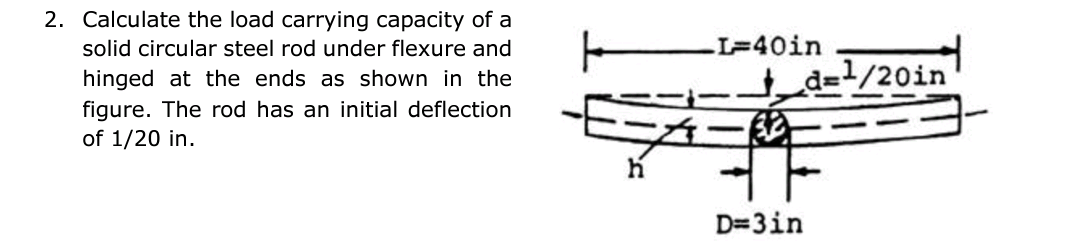 2. Calculate the load carrying capacity of a solid circular steel rod ...