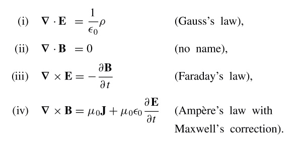 Write Maxwells Equations In Differential Form With Their Names 1 I Ve