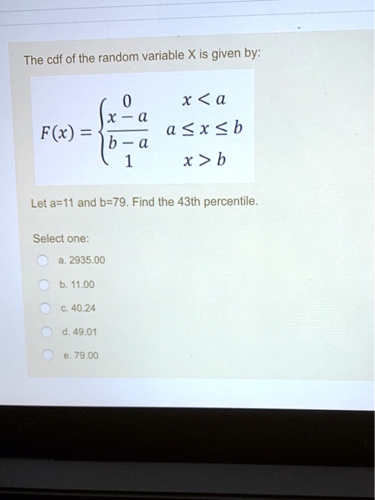 The Cdf Of The Random Variable X Is Given By0 X 2240