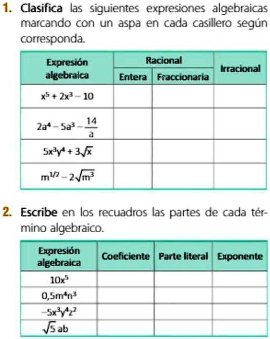 SOLVED: por favor ayuda !!!!!!!!!! 1. Clasifica las siguientes ...