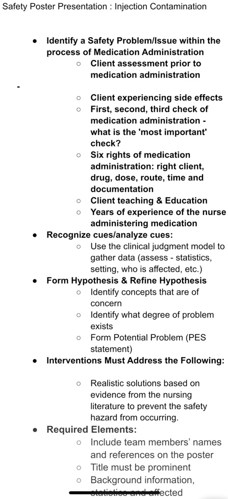 Safety Poster Presentation : Injection Contamination Identify a Safety ...