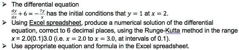 SOLVED: The differential equation dx + 6 = 7x has the initial ...