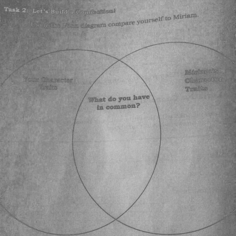 using the venn diagram compare yourself to miriam task 28 let 5 build ...