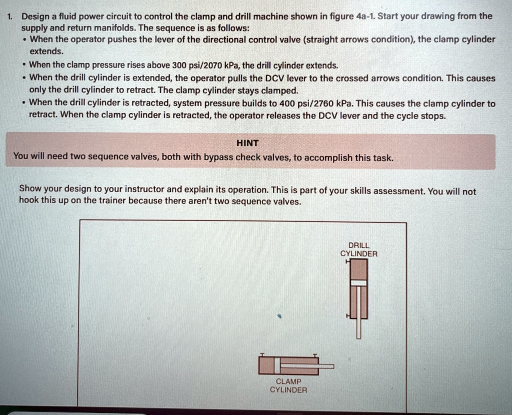 1 design a fluid power circuit to control the clamp and drill machine ...