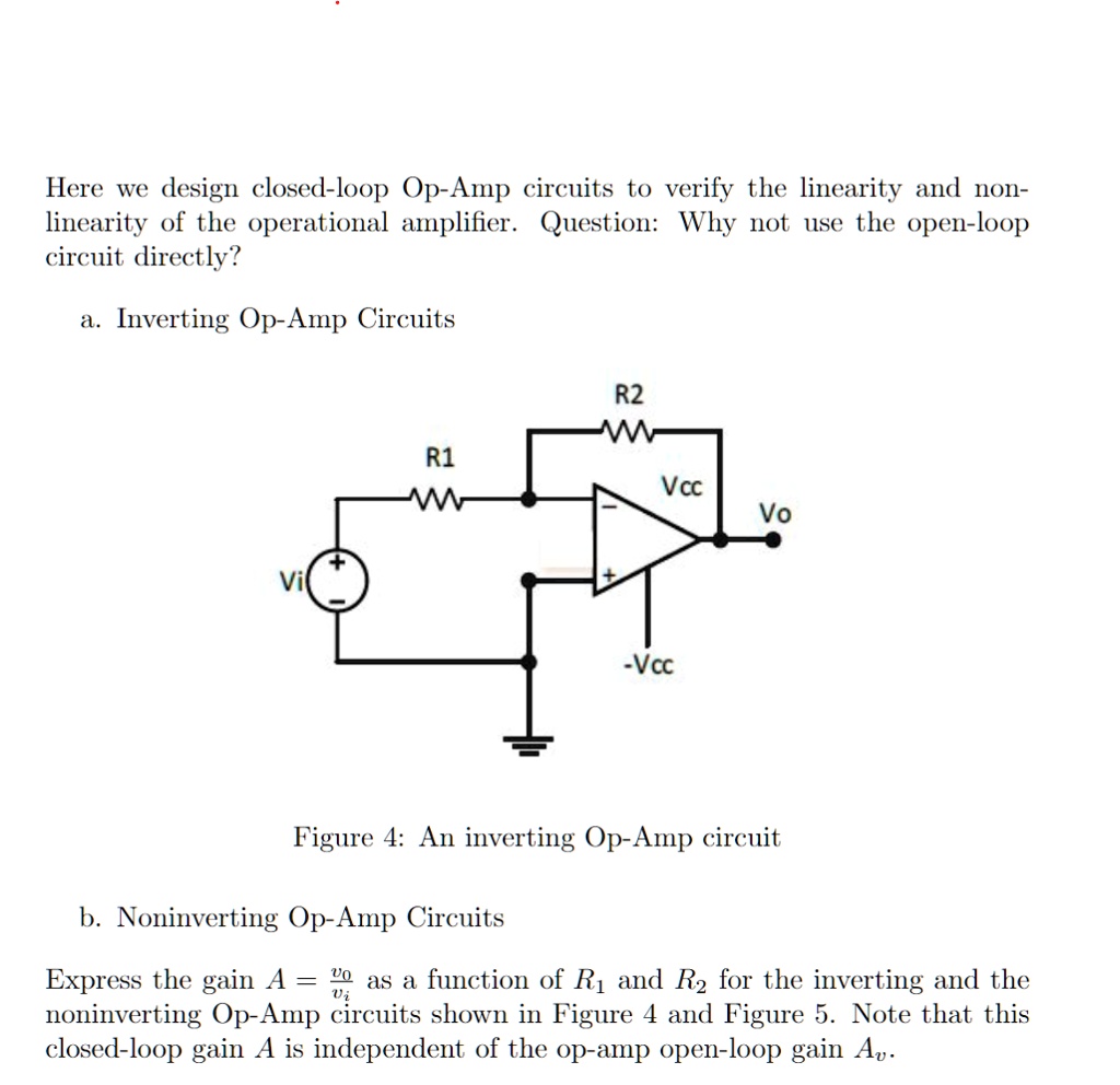 Here we design closed-loop Op-Amp circuits to verify the linearity and ...