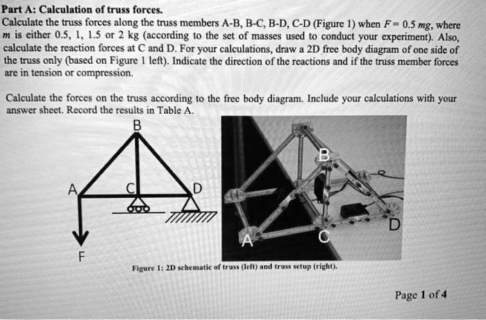 SOLVED: Part A: Calculation of Truss Forces Calculate the truss forces ...