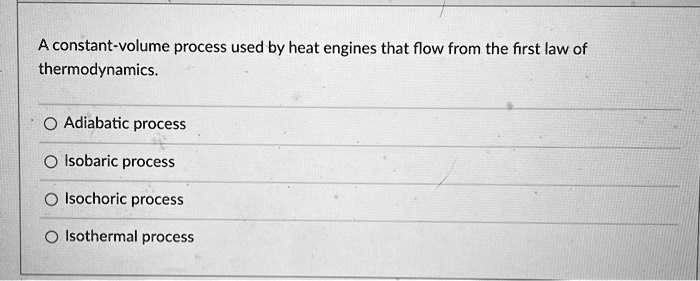 SOLVED: A constant-volume process used by heat engines that follow from the first law of ...
