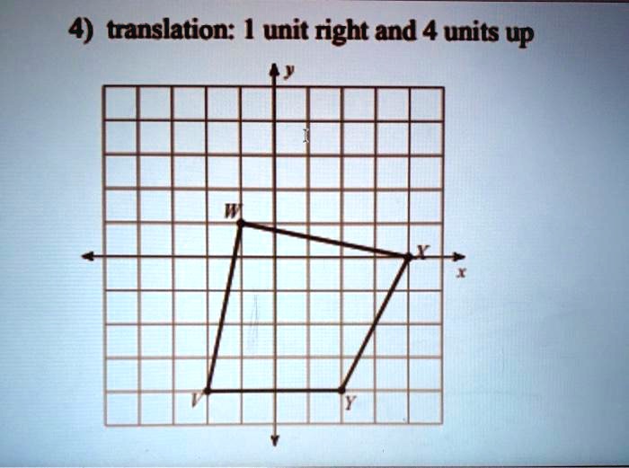 SOLVED: 4) translation: 1 unit right and 4 units up