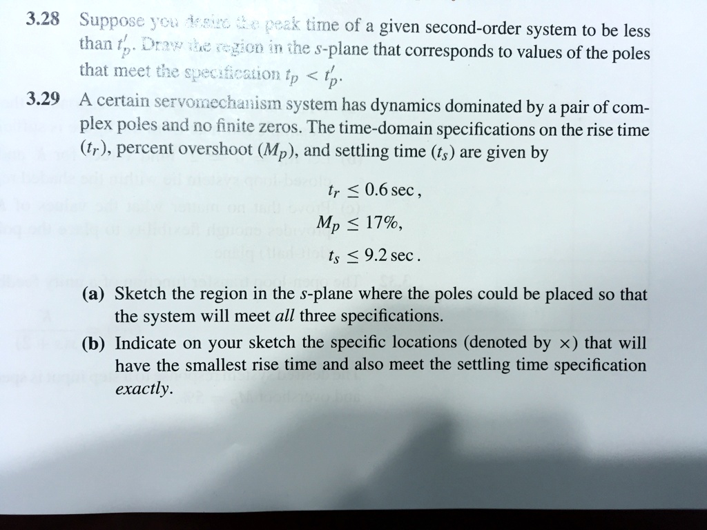 SOLVED: Rise time, Percent Overshoot, and Settling Time. 3.29 Only ...