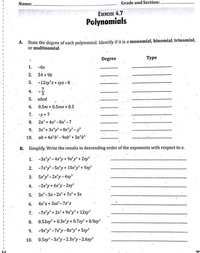 SOLVED: Please answer if you know, I need the answer. Thank you. Name: Grade and Section ...