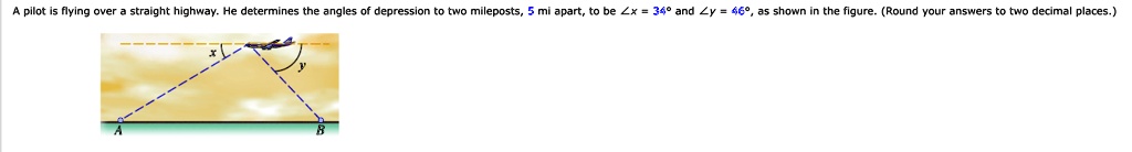 SOLVED: A pilot is flying over a straight highway. He determines the ...