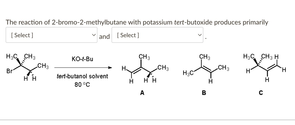 The reaction of 2-bromo-2-methylbutane with potassium tert-butoxide ...