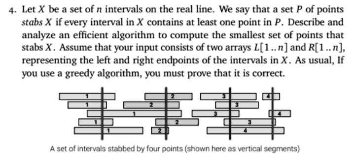 4. Let X be a set of n intervals on the real line. We say that a set P ...