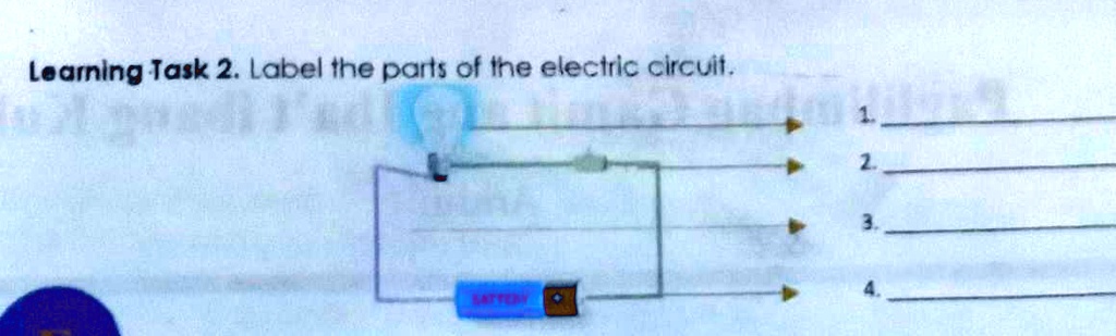 SOLVED: 'Learning Task 2 label the parts of the electric circuit ... SOLVED: 'Learning Task 2 label the parts of the electric circuit ...