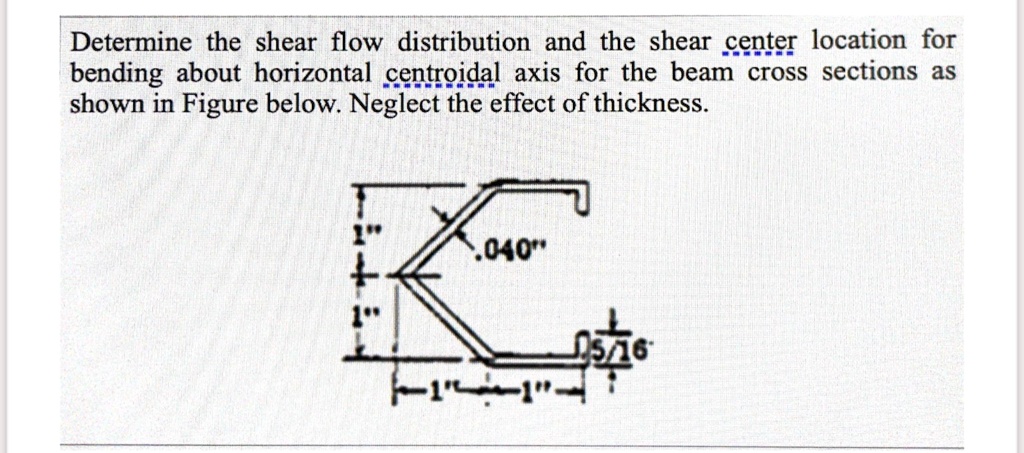 Determine the shear flow distribution and the shear center location for ...