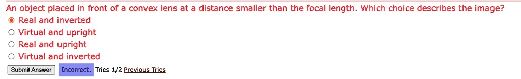 SOLVED: An object placed in front of a convex lens at a distance smaller than the focal length ...