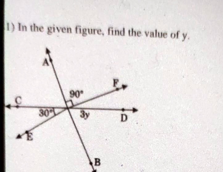 SOLVED: 'in the given figure find the value of y'