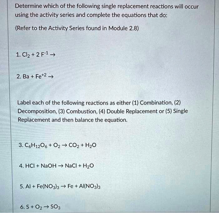Double Replacement Equation