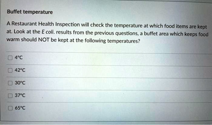Buffet temperature A Restaurant Health Inspection will check the ...