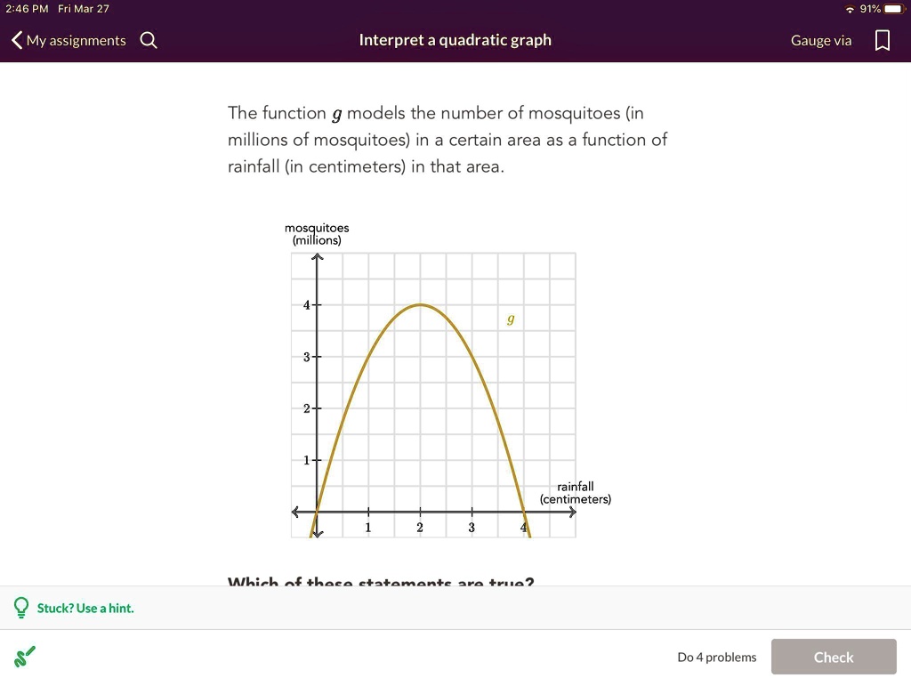 Interpret Graphs Of Quadratic Functions From Real Life Problems