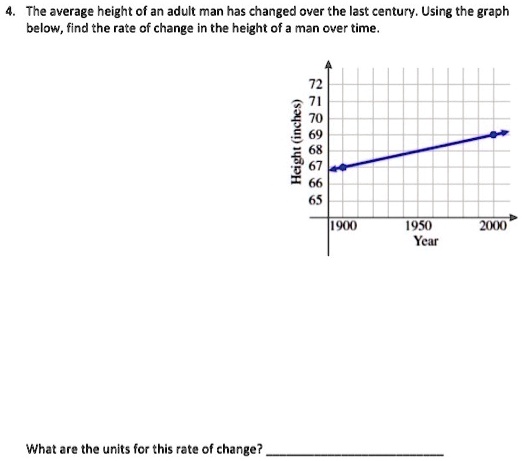 4. The average height of an adult man has changed over the last century ...
